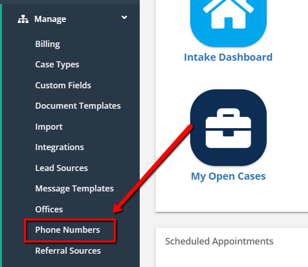 Adding a Phone Number – Lead Docket