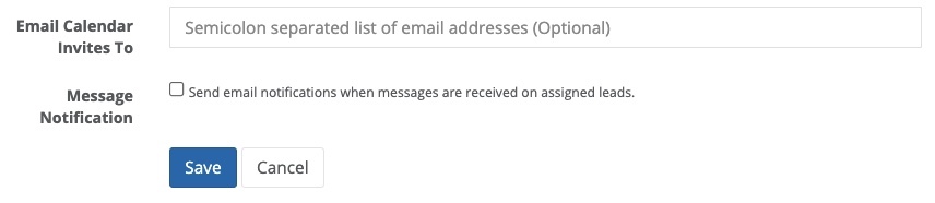User Account Settings – Lead Docket
