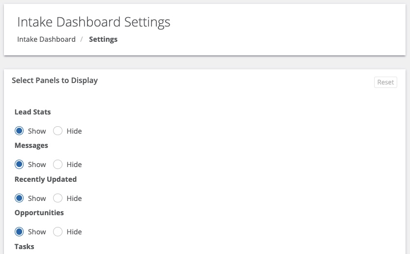 User Account Settings – Lead Docket