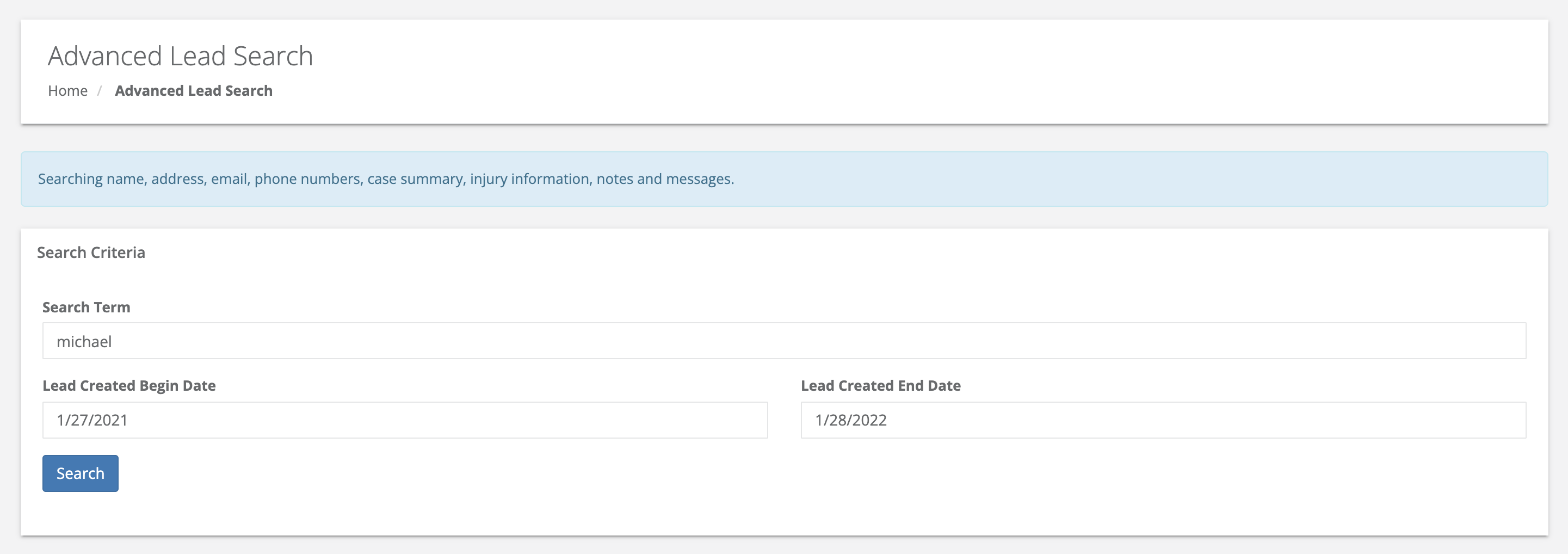 Search – Lead Docket